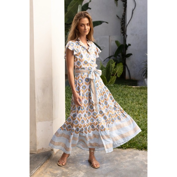 Oliphant | Dresses | Sale Nwt Oliphant Ruffle Collar Button Maxi Dress ...